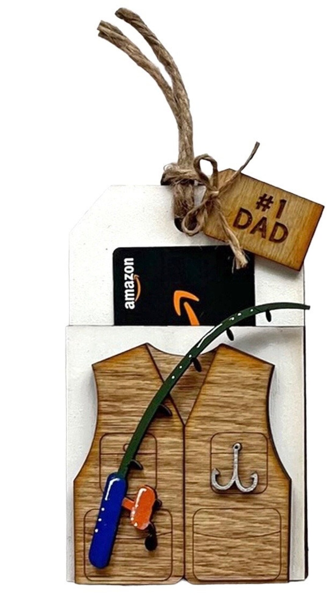 Dad - Fishing Vest - Happy Father’s Day - Gift Card Money Holder ...