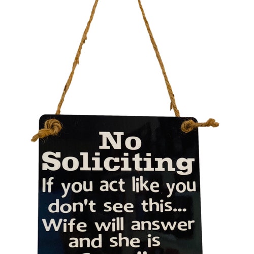 Fun No Soliciting Crazy Wife Front Door Sign Door - Etsy