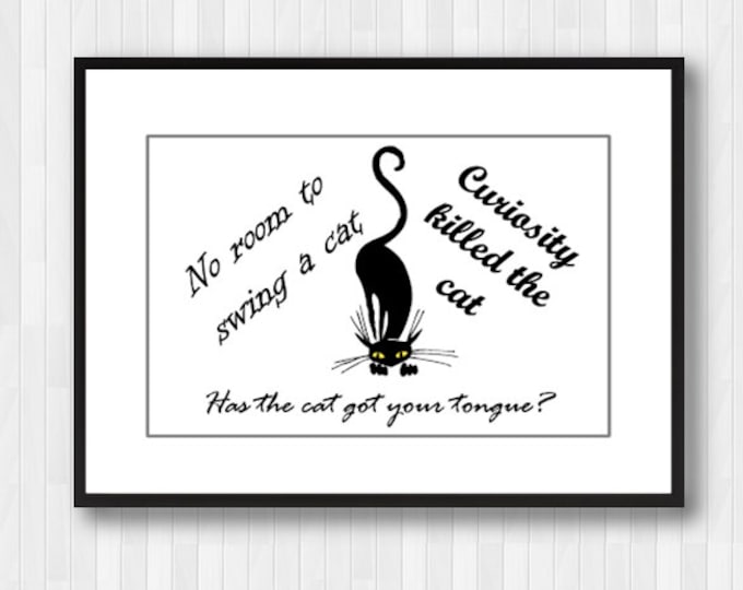 Cat Poster Cat Wall Art High-quality Giclee Print Cat Quote Art Print ...