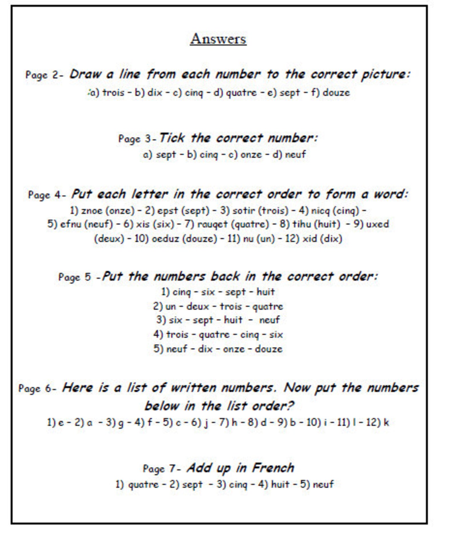 French Numbers Lessons & Activities , French Learning Worksheets ...