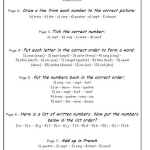 French Numbers Lessons & Activities , French Learning Worksheets ...