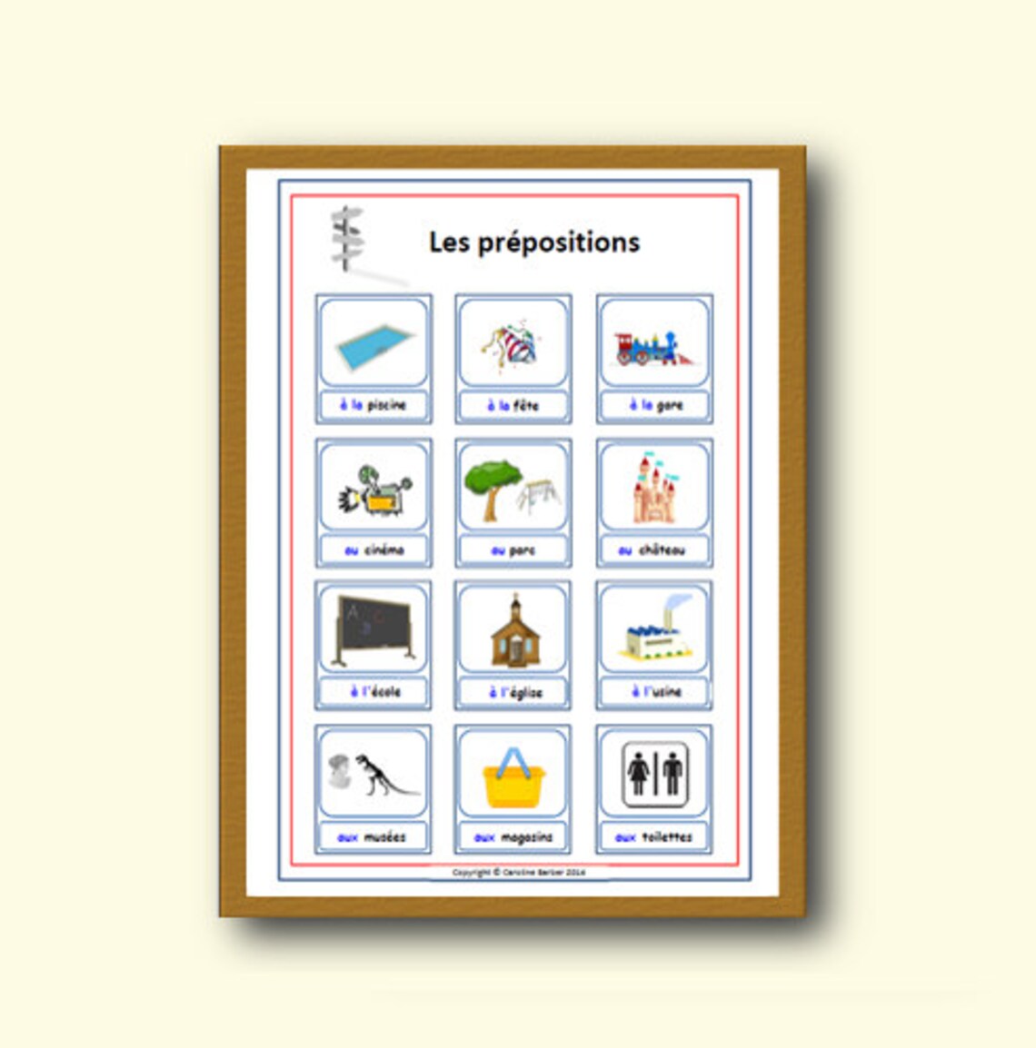 FRENCH Prepositions CLASSROOM POSTER / Teachers Poster / School ...