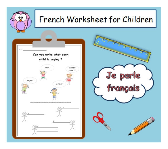 GREETING Words FRENCH WORKSHEET Teacher Printable / Educational ...