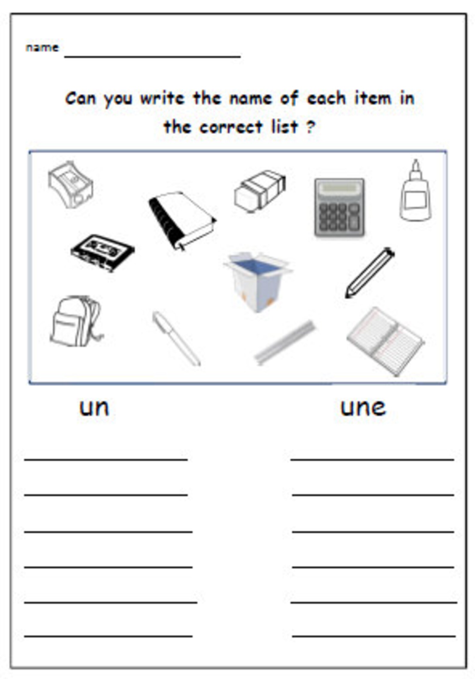 FRENCH Writing Language Printable / French Classroom Kids Activity ...