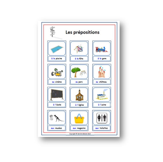 FRENCH Prepositions CLASSROOM POSTER / Teachers Poster / School ...
