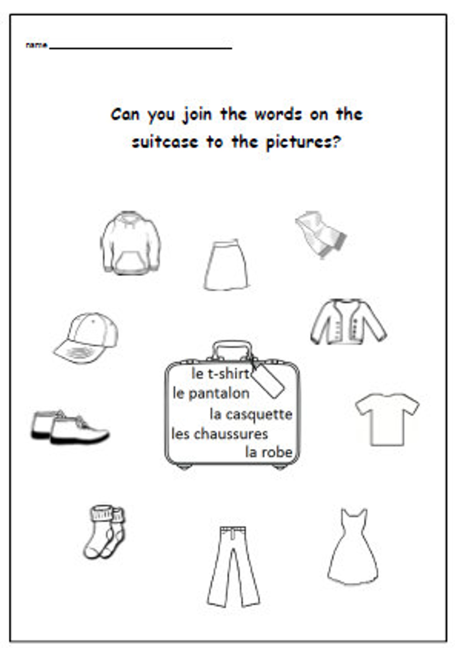 FRENCH TEACHER / Clothes Vocabulary / French Printable / Language ...