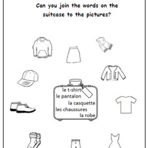 FRENCH TEACHER / Clothes Vocabulary / French Printable / Language ...