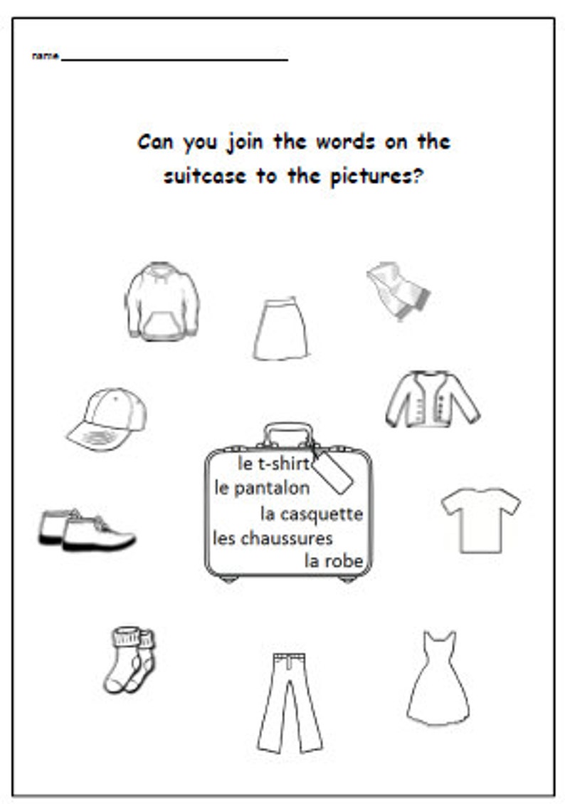 FRENCH TEACHER / Clothes Vocabulary / French Printable / Language ...