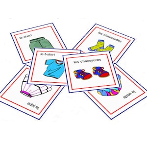 CLOTHES FRENCH FLASHCARDS With Pronunciation on Audio File,items of ...