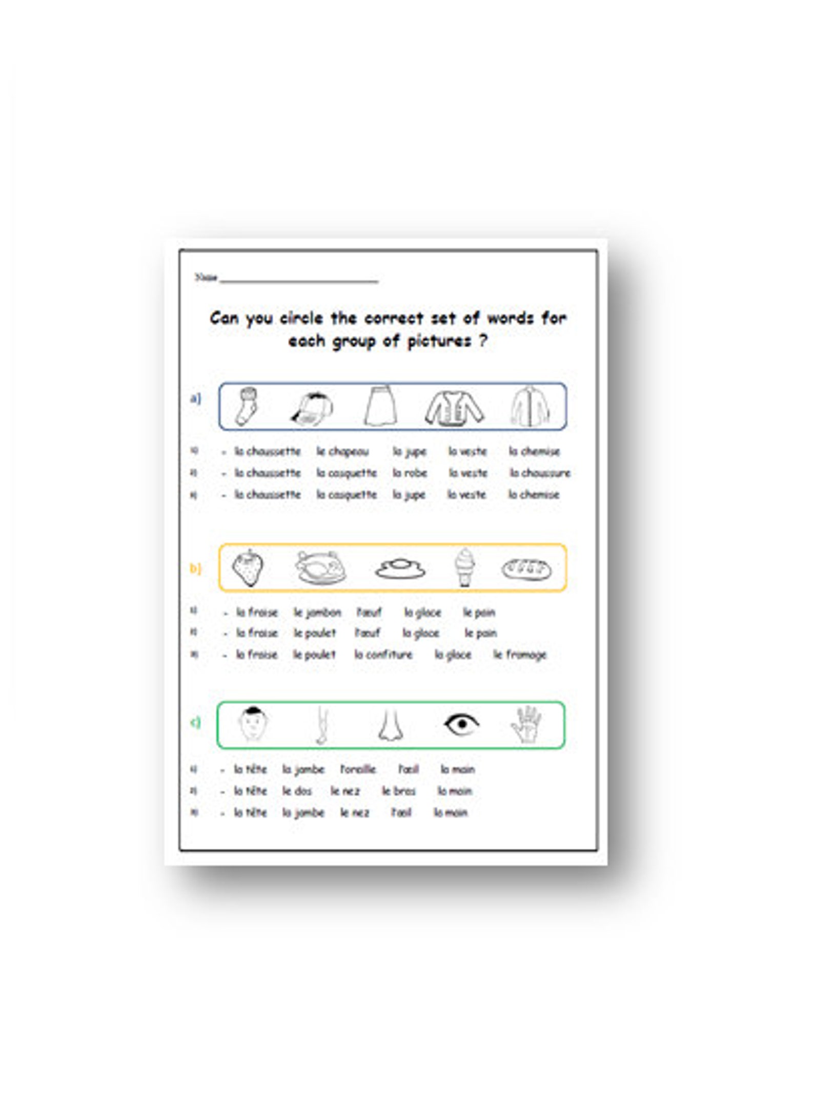 FRENCH LEARNING / French Worksheet Printable for Children / Basic ...