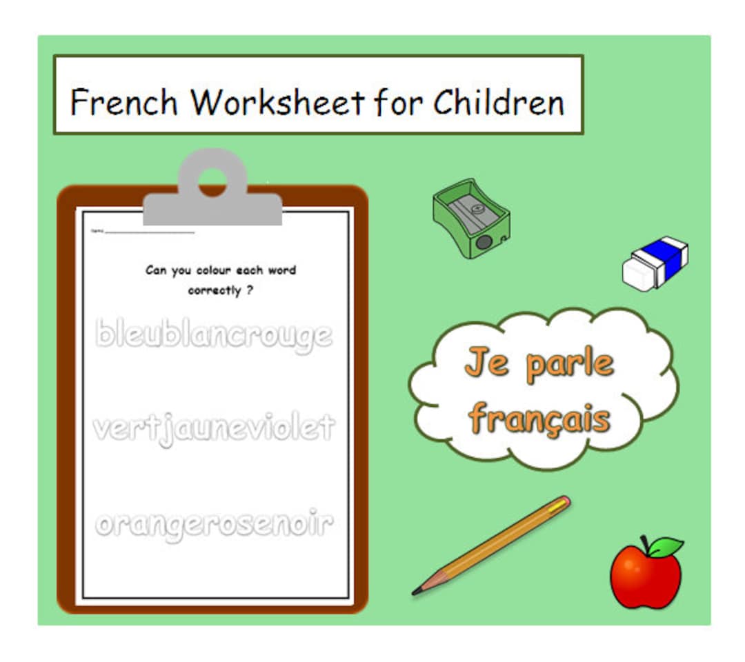 FRENCH LEARNING COLOURING Printable / French for Kids Language Learning ...