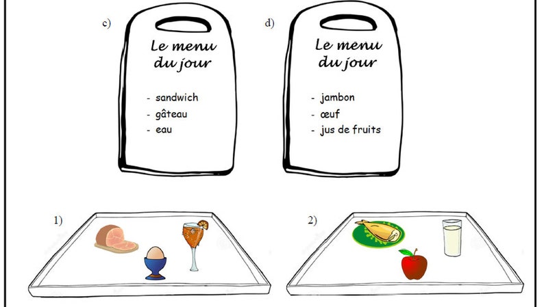Food Menu FRENCH Printable/french Teacher Resource/learning French ...
