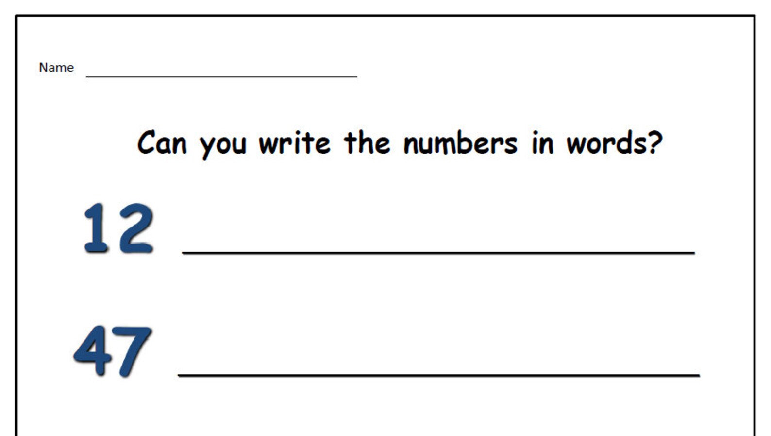 FRENCH NUMBER WORKSHEET Activity,school Printable Resources,ks2,learn ...