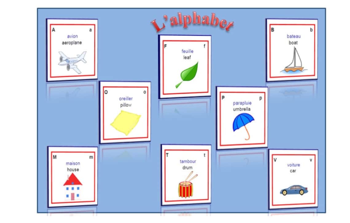 FRENCH ALPHABET FLASHCARDS With Pronunciation on Audio File,alphabet ...