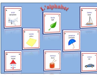 FRENCH ALPHABET FLASHCARDS With Pronunciation on Audio - Etsy