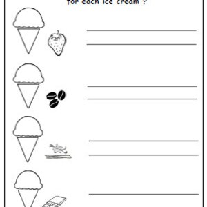 FRENCH PRINTABLE Ice Cream Flavours With Writing Exercise / Children ...