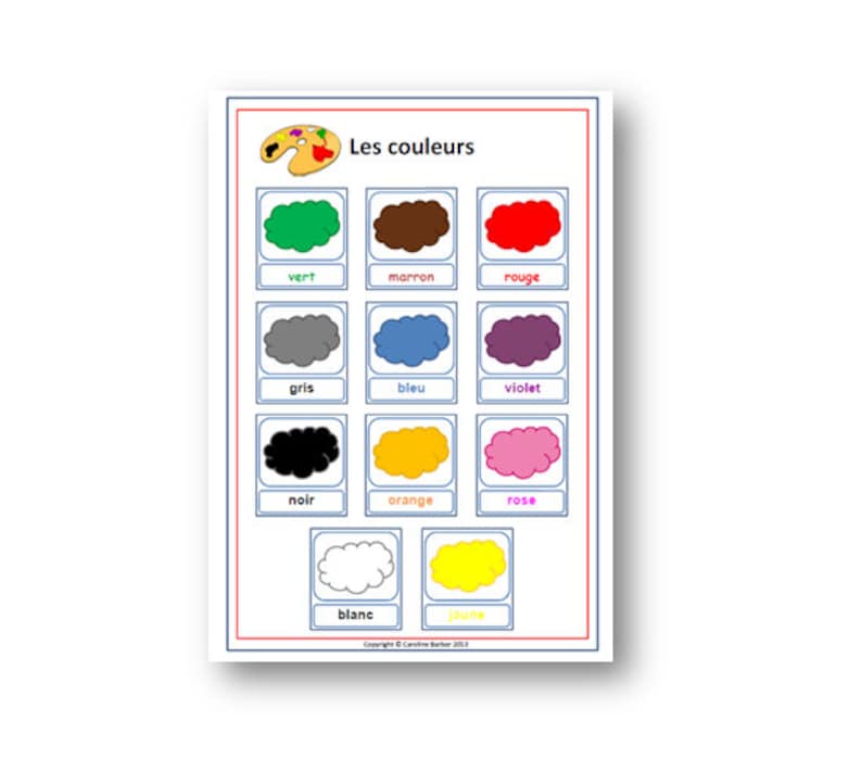 Colour FRENCH SCHOOL POSTER / Learn Basic French With Colour Poster ...