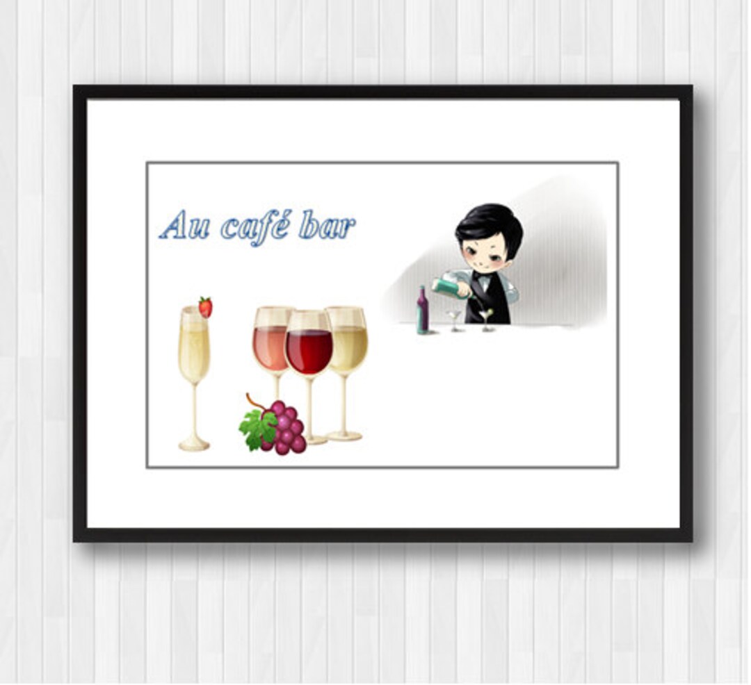 Cafe Bar,french Poster,france,barman Decor,french Cafe Decor,french Bar ...