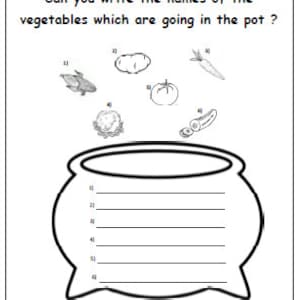 Activity FRENCH WORKSHEET to Learn Names of Vegetables,primary for ...