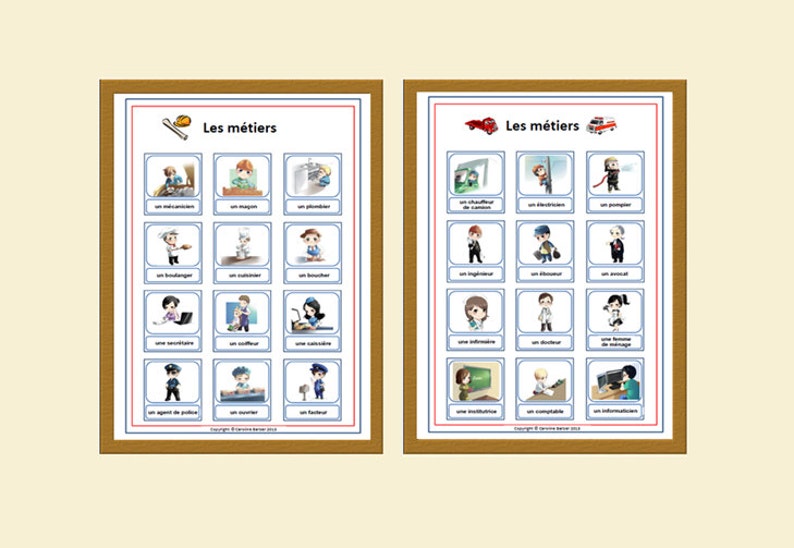 CLASSROOM WALL ART / French Poster Words / Jobs / Tasks / Careers ...