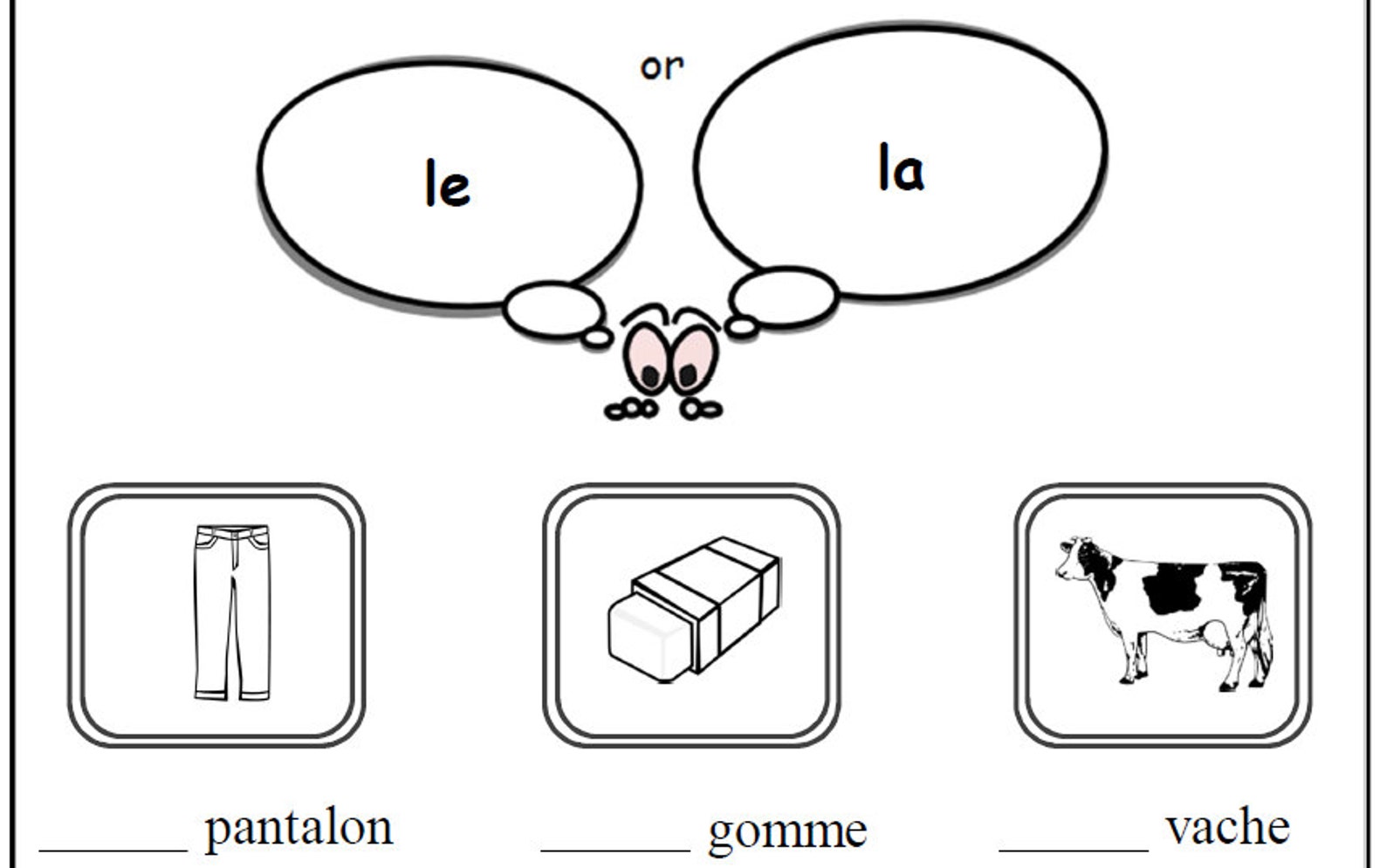 MASCULINE or FEMININE FRENCH Printable Genders Activity Kids / Learning ...