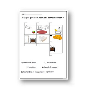 FRENCH WORDS Rooms of the House / Activity Kid / Education Printables ...