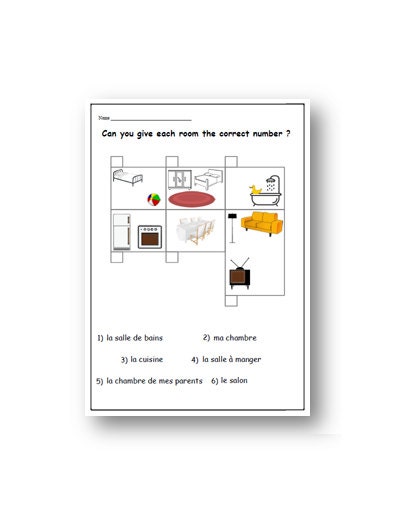 FRENCH WORDS Rooms of the House / Activity Kid / Education Printables ...