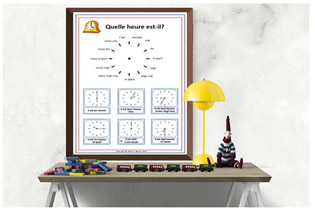 FRENCH POSTER for SCHOOL / Time | Numeracy Educational Classroom Poster ...