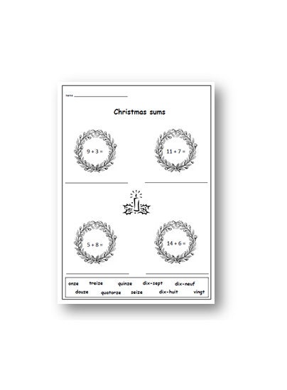 CHRISTMAS FRENCH Worksheet,counting Activity,primary Printable ...