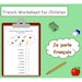 FRENCH Food Words WORKSHEET With Matching Activity/printable French ...