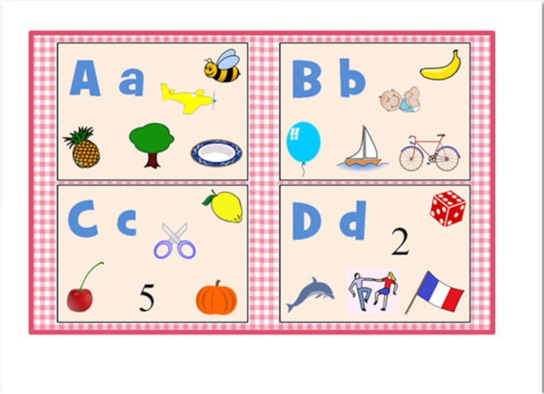 FRENCH Alphabet-set of 26 Alphabet Wall Cards-alphabet Printable Flash ...