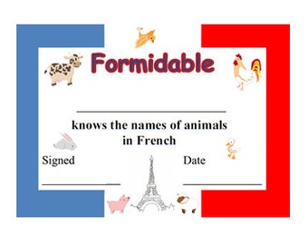 INSTANT DOWNLOAD - Printable FRENCH Language Award - Student Reward ...