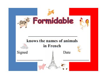 INSTANT DOWNLOAD - Printable FRENCH Language Award - Student Reward ...