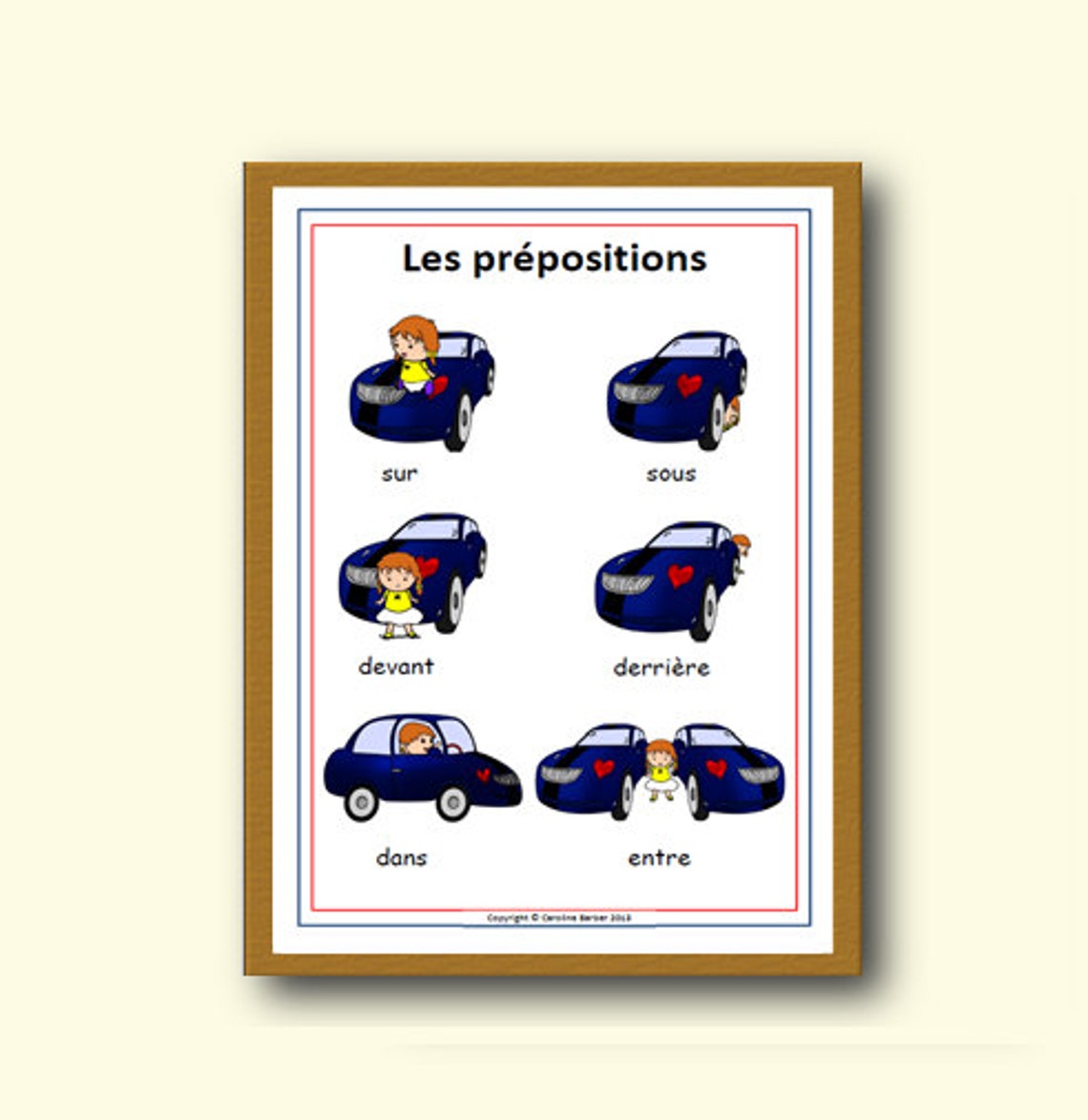 FRENCH PREPOSITION / French Teacher School Poster / French Printable ...