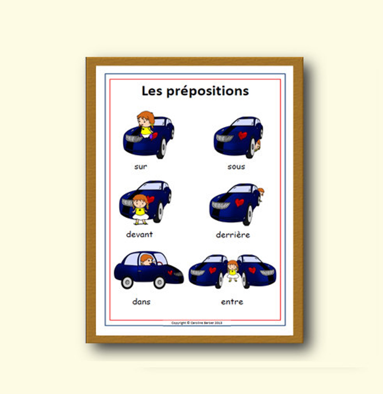 FRENCH PREPOSITION / French Teacher School Poster / French Printable ...