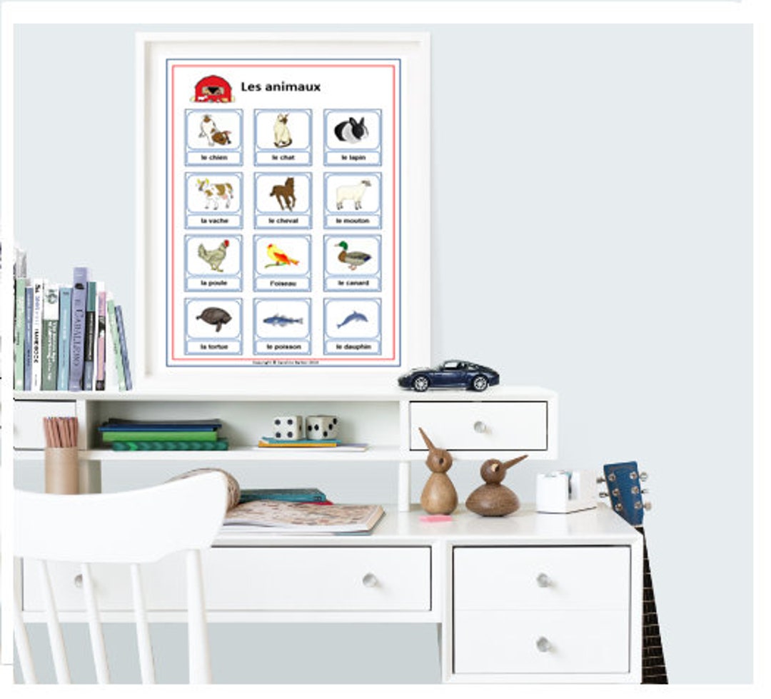 ANIMAL FRENCH SCHOOL Poster / Learn French With Printable Poster ...