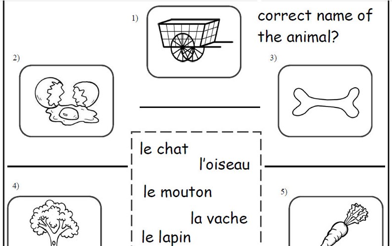 FRENCH LEARNING Animals Kids Activity / French Printable Language ...