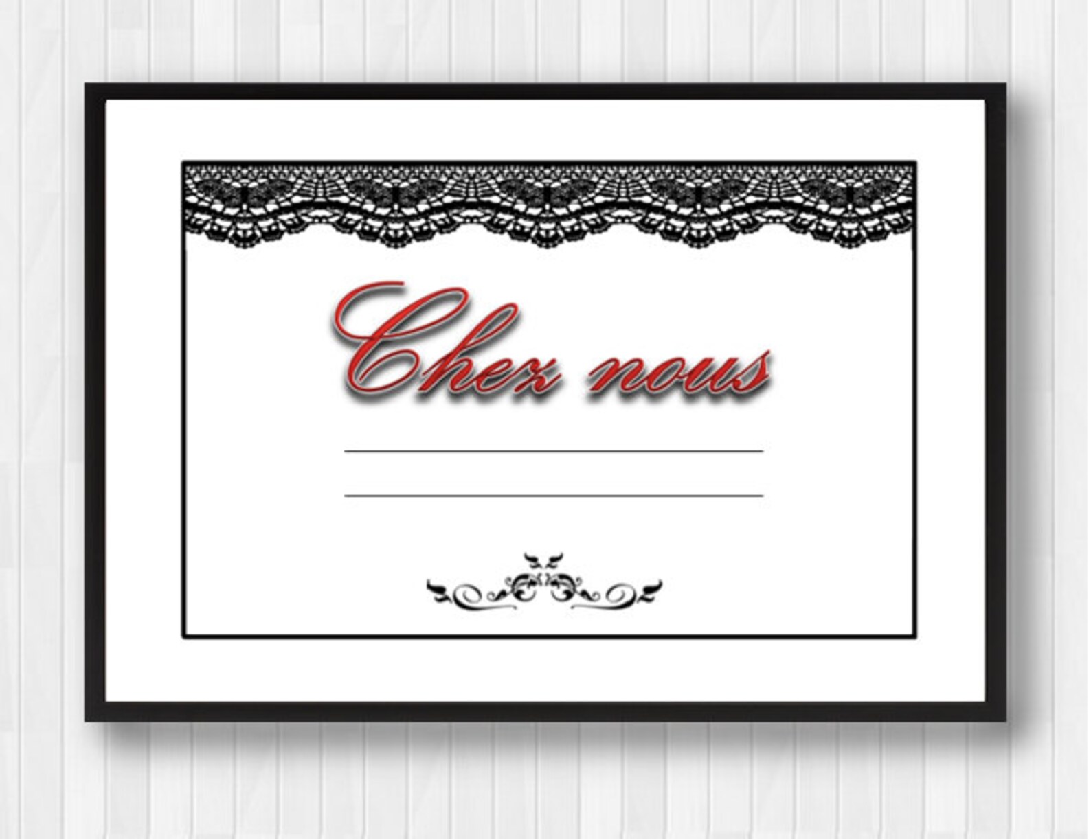 CHEZ Nous-french Wall Decor-entryway Decor-home Decor-black and Red ...