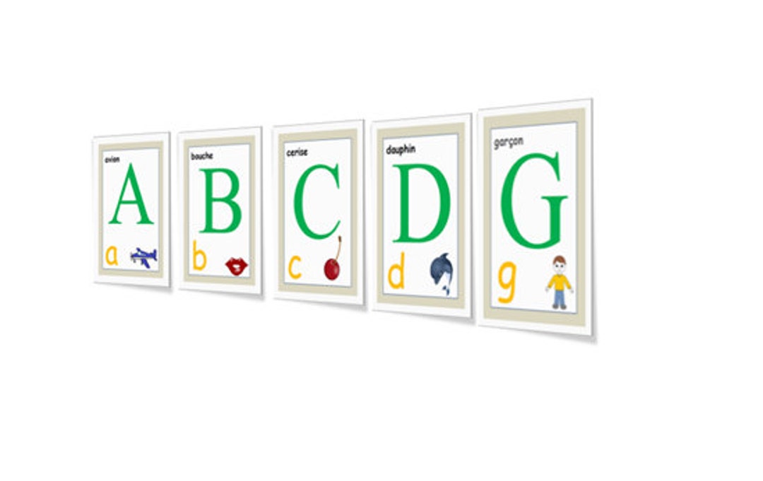 French Alphabet,alphabet Cards,french Flashcards,french Poster,learning ...