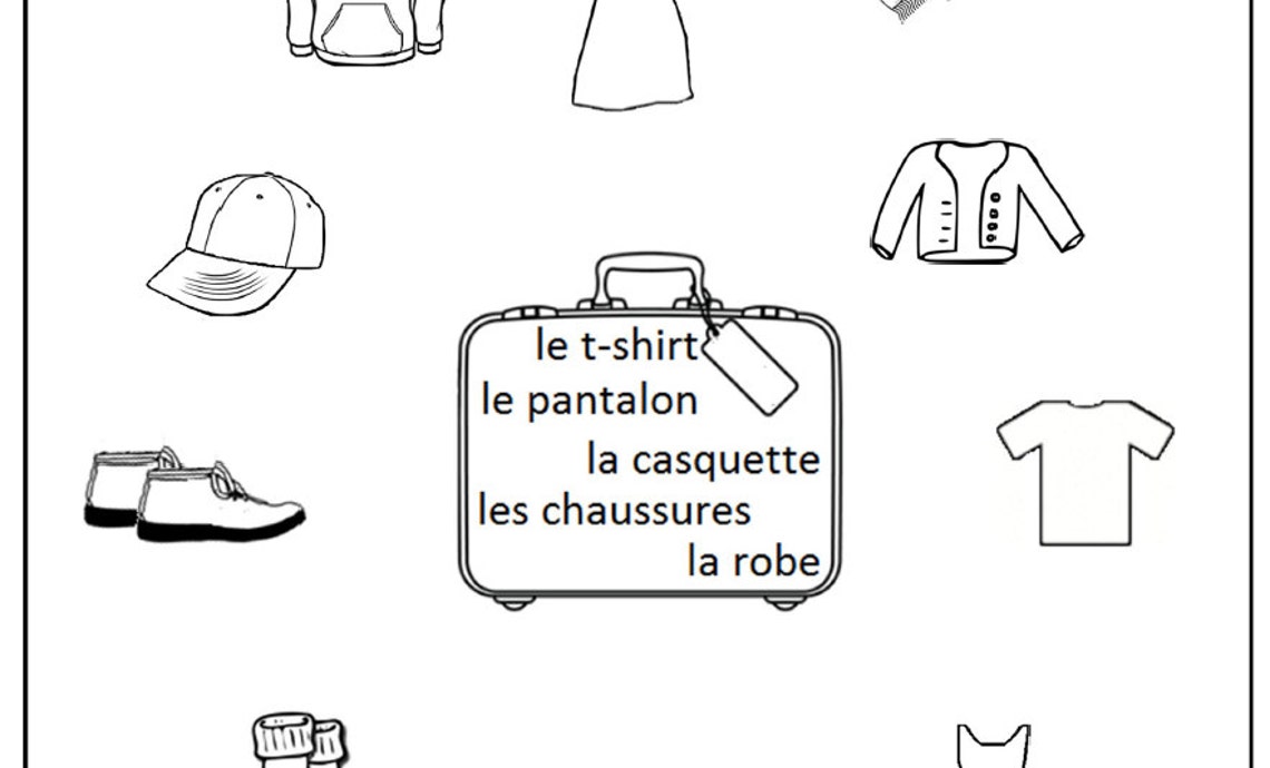 FRENCH TEACHER / Clothes Vocabulary / French Printable / Language ...