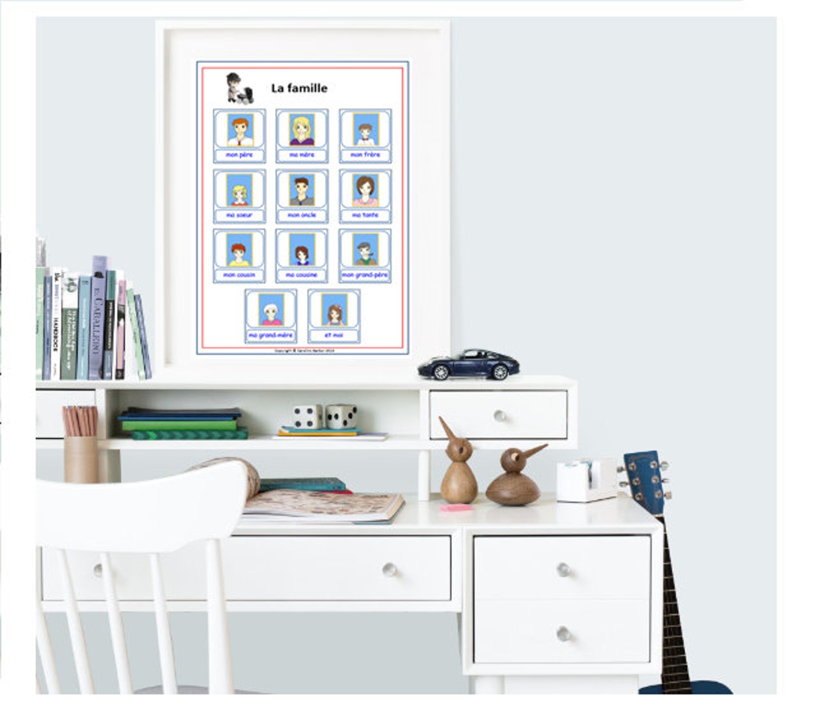 FRENCH POSTER CLASSROOM Printable / Language Learning Family Members ...