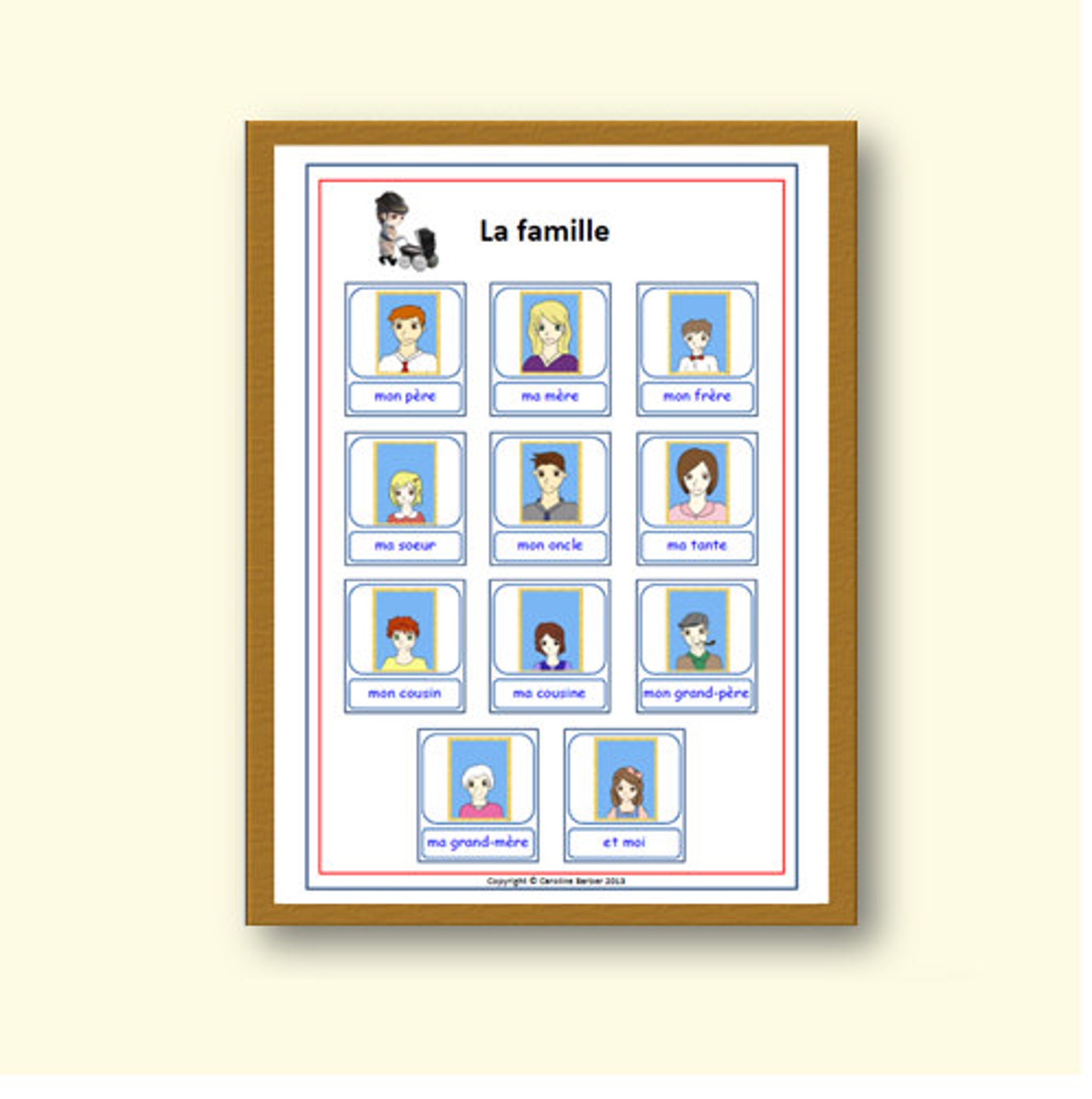 FRENCH POSTER CLASSROOM Printable / Language Learning Family Members ...