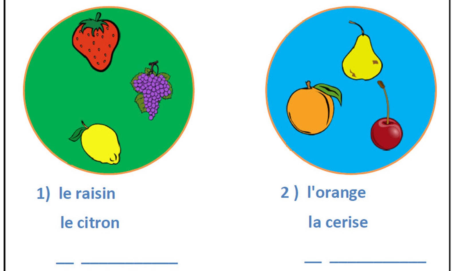 FRENCH LEARNING Actvity School PRINTABLE / Learn Names of Fruits With ...