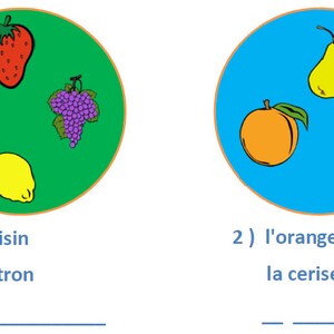 FRENCH LEARNING Actvity School PRINTABLE / Learn Names of Fruits With ...