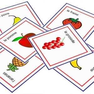 FRUIT FRENCH FLASHCARDS With Pronunciation on Audio File,french Food ...