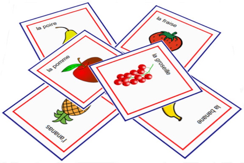 FRUIT FRENCH FLASHCARDS With Pronunciation on Audio File,french Food ...