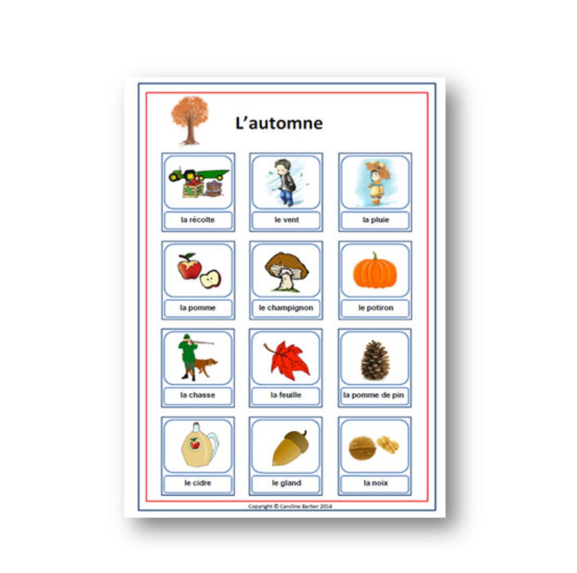 CLASSROOM DECOR POSTER / Autumn French Words Print / Teaching Poster ...