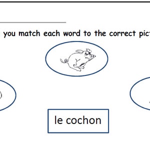 School Printable With Picture and Word Matching Activity / Simple ...