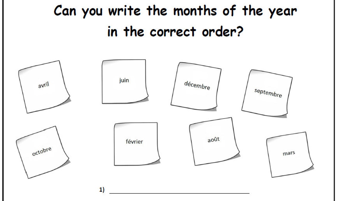 FRENCH TEACHER PRINTABLE Months of the Year Lesson Plans / French ...