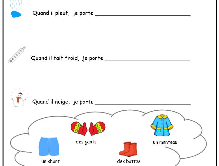FRENCH TEACHER WORSHEET / Kids Activities Downloadable Printable ...